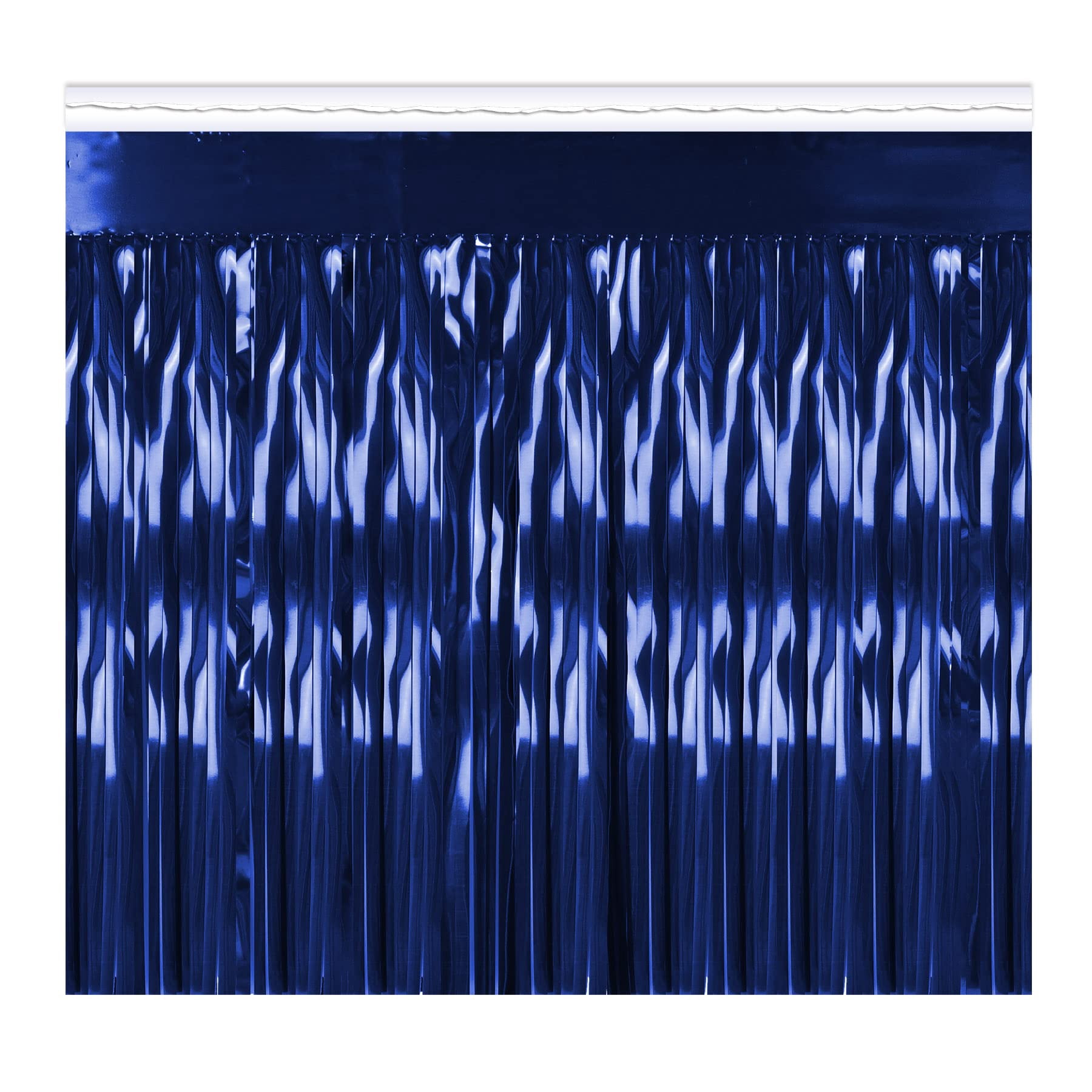 Packaged 1-Ply Fr Metallic Fringe Drape 15" X 10' Blue - 6 Pack (1 Per ...