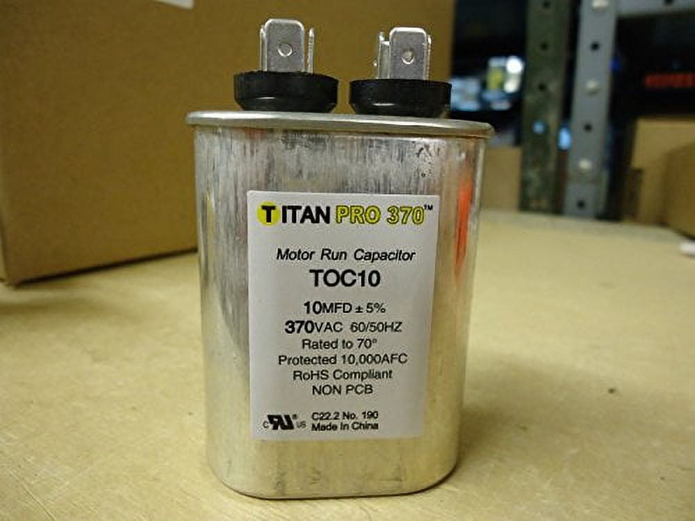 Packard 10 MFD - 370 VAC Oval Motor Run Capacitor TOC10 HVAC Titan Pro - Walmart.com