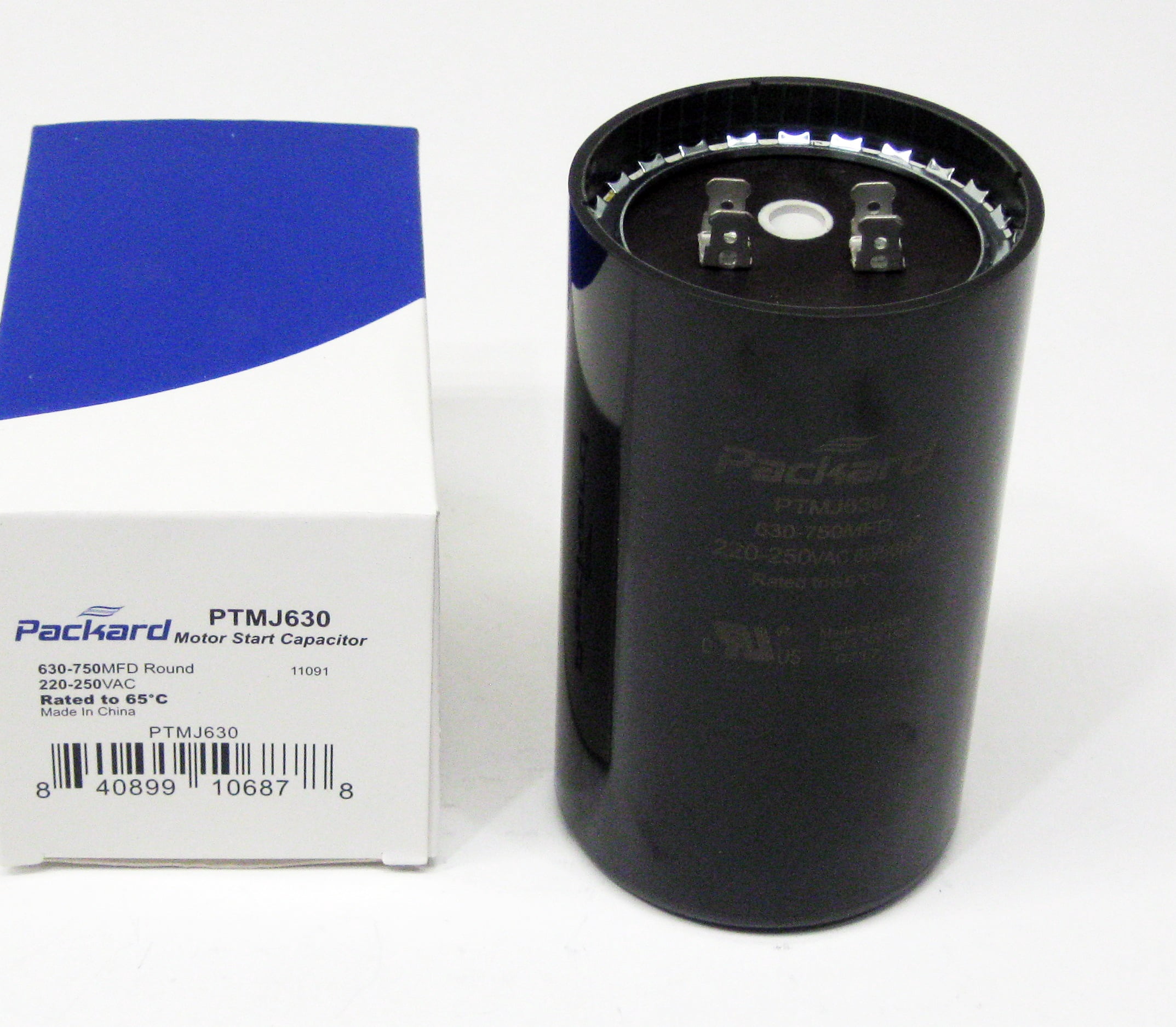 Packard PTMJ630 Motor Start Capacitor. 630-750 MFD UF / 220-250 VAC ...