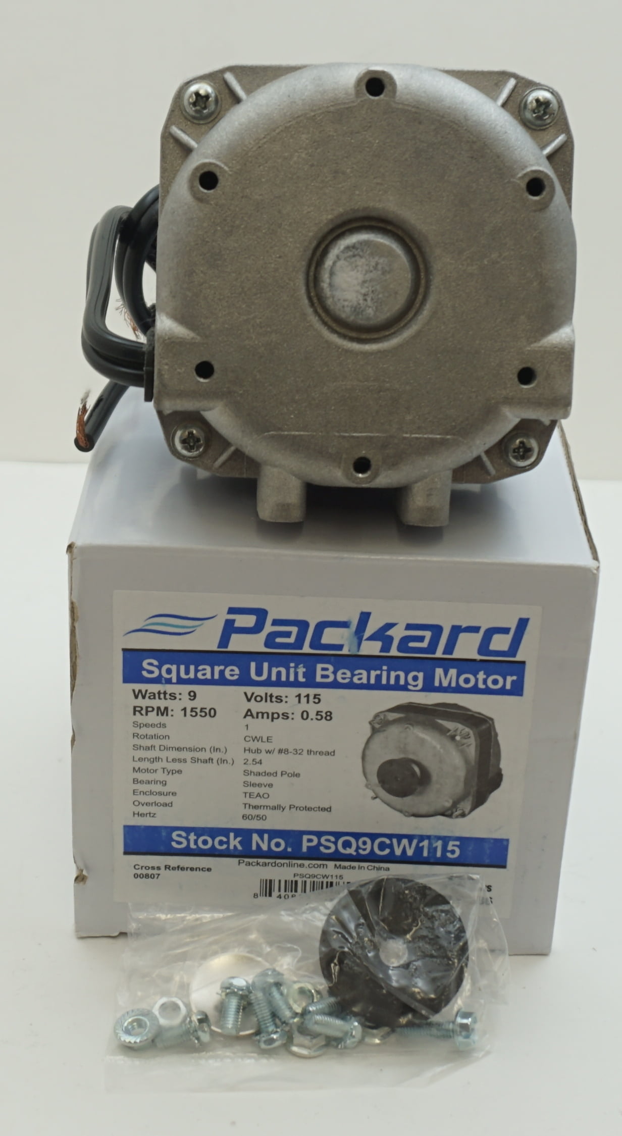 Packard 9 Watt, 115 Volt Square Unit Bearing Motor, PSQ9CW115 - Walmart.com