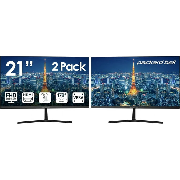 Packard Bell airFrame 21 Inch Monitor FHD 1920 x 1080 for Computer Dual Monitor Ultrawide Monitor VESA Mount Tilt VGA and HDMI Monitor Basic