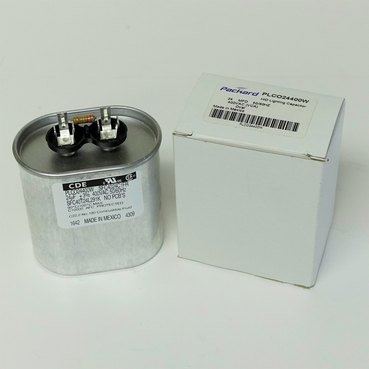 Packard PLCO24400W PLCO24400W Aerovox HID Lighting Capacitor 24 mfd uf ...