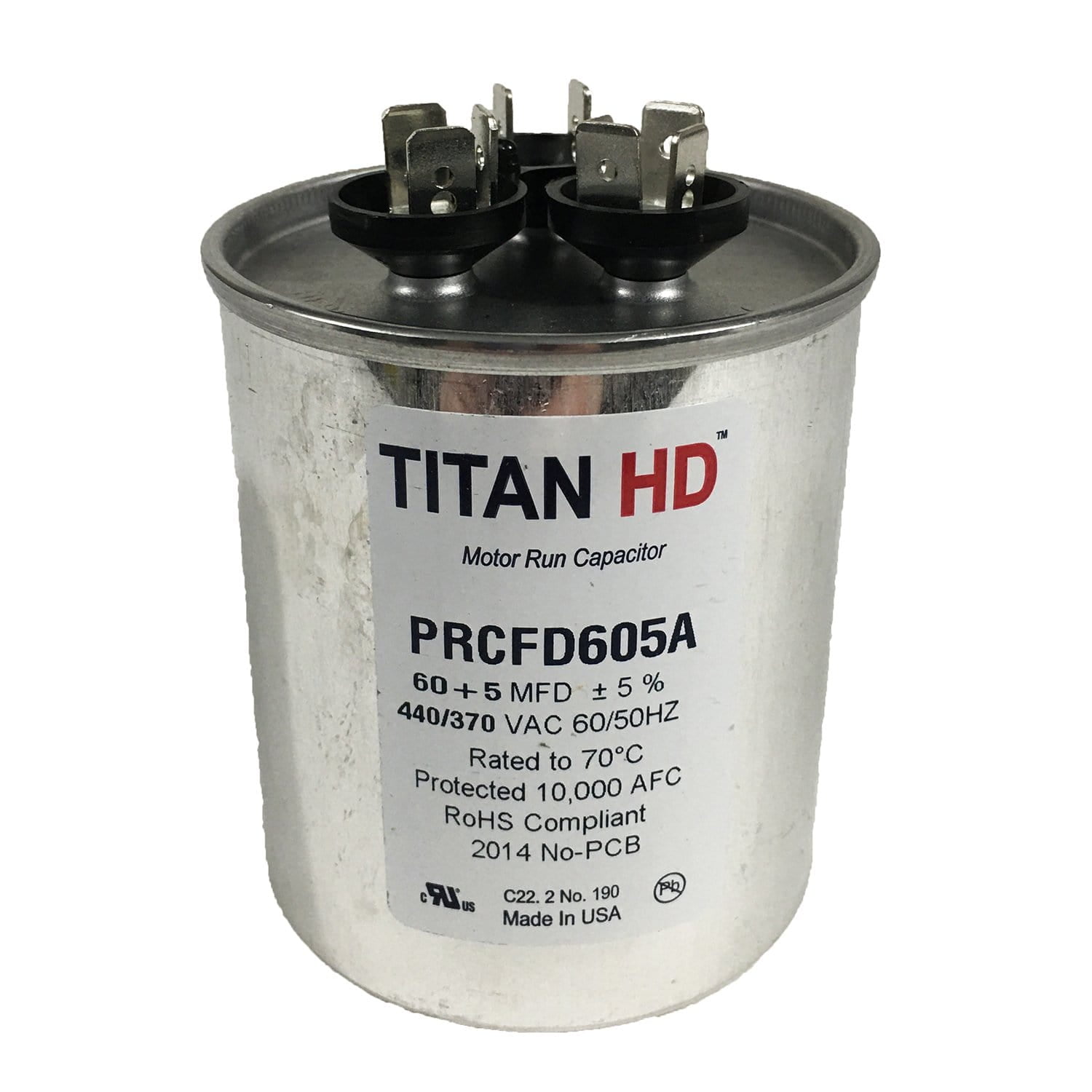 Packard Titan HD PRCFD605A Run Capacitor 60+5 MFD 440/370 Volt ...