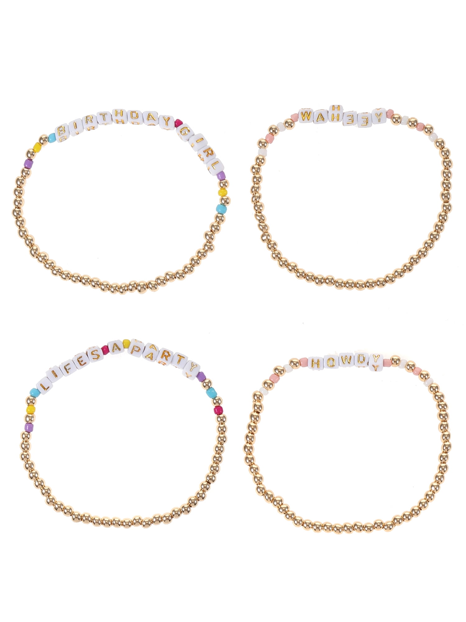 Packed Party Birthday Bracelets, 4 Pieces - Walmart.com