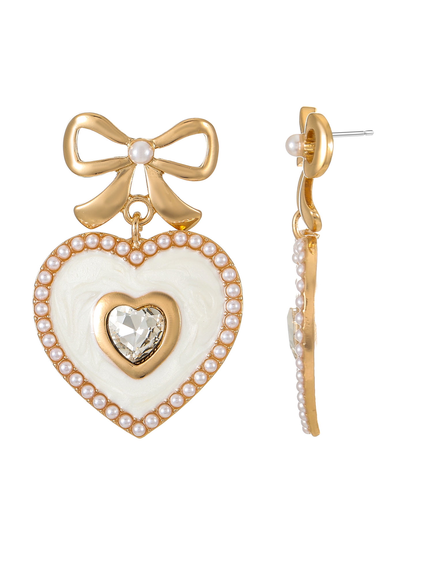 Packed Party Crystal White Heart Earrings, 1 Pair - Walmart.com