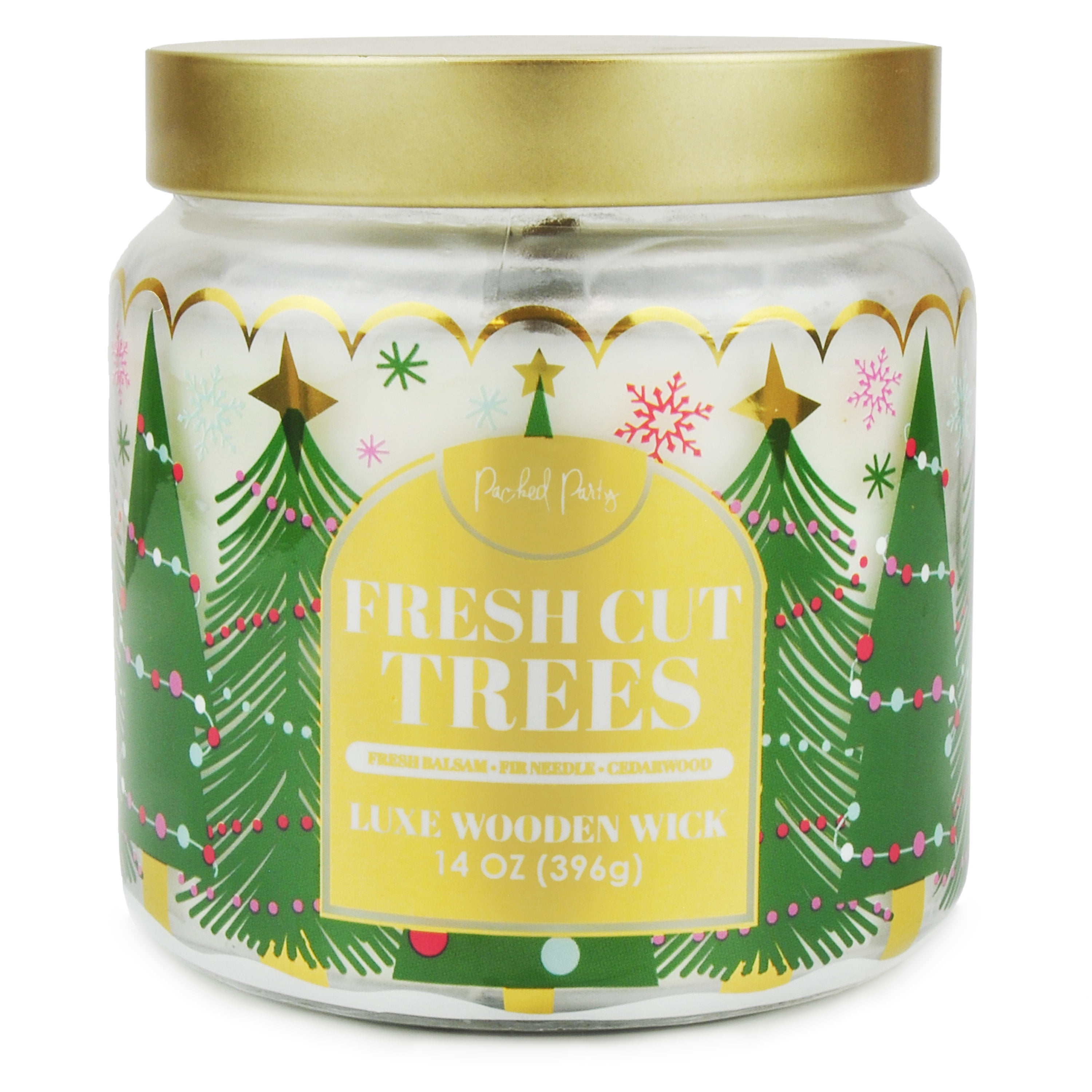 Packed Party Fresh Cut Trees Candle with Wood Wick, 14-Ounce - Walmart.com