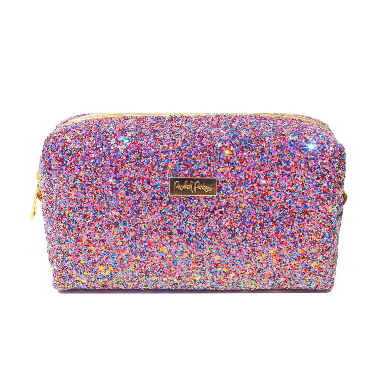 Packed Party Glitz & Glam Glitter Cosmetic Bag, 8"L x 4.5"H x 3"W Model ...