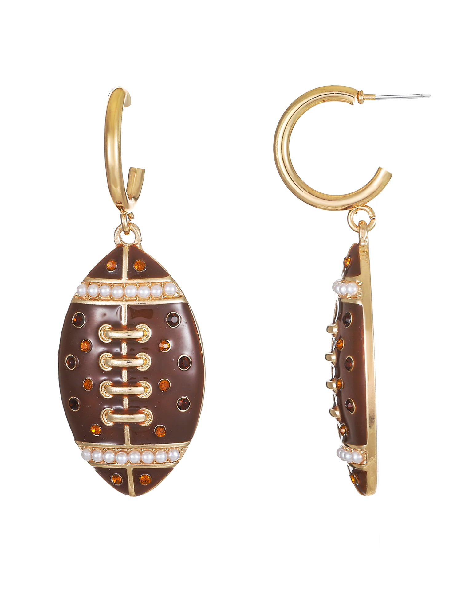 Packed Party Goldtone Touchdown Earrings, Female, 1 Pair - Walmart.com