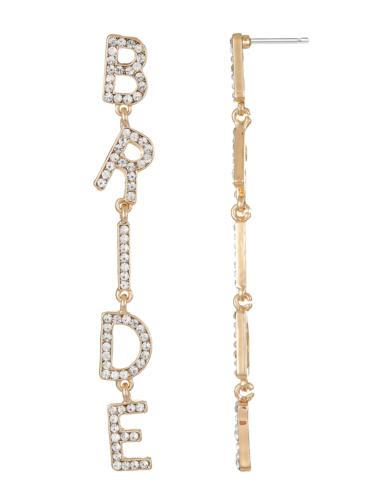 Packed Party Linear "BRIDE" Dangling Earrings, 1 Pair - Walmart.com