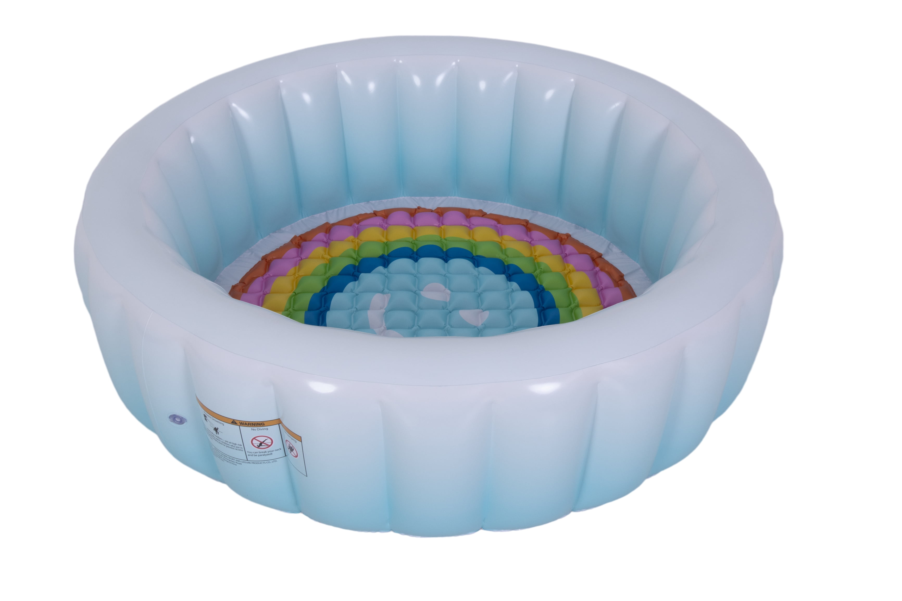 Packed Party Luxe Blue Ombre 59” Round Soft-Sided Inflatable Swimming ...