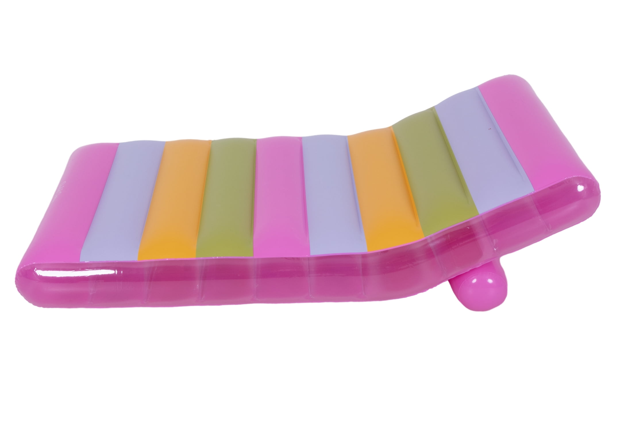 Packed Party Multi-Color Inflatable Striped Pool Lounger for Ages 14 ...
