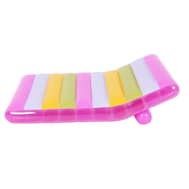 Packed Party Multi-Color Inflatable Striped Pool Lounger for Ages 14 ...