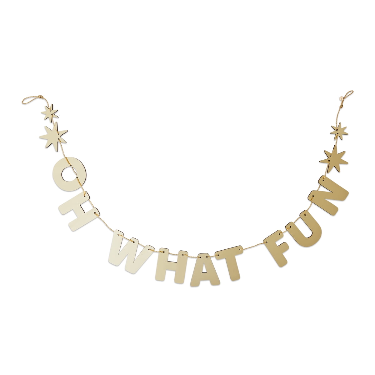 Packed Party "Oh What Fun" 5.5FT Gold Electroplated Reusable Holiday ...