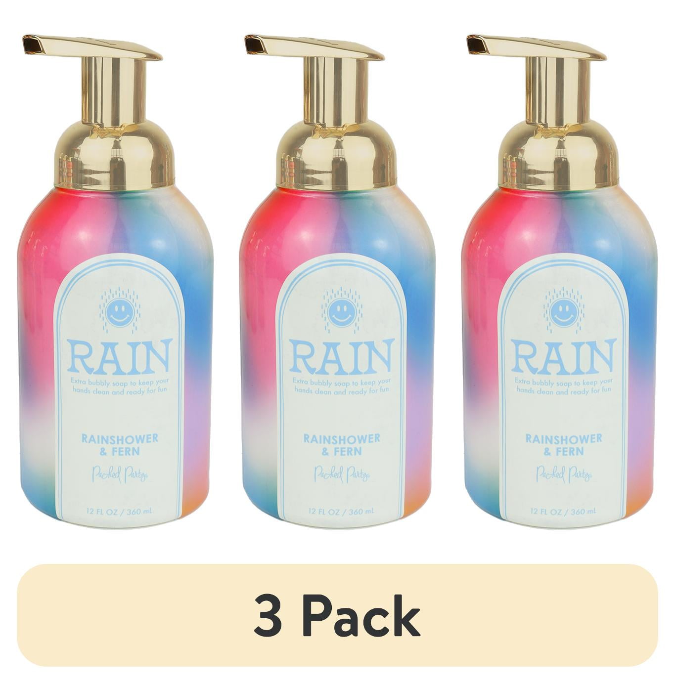 (3 pack) Packed Party Rain Foaming Hand Soap, Rainshower and Fern ...