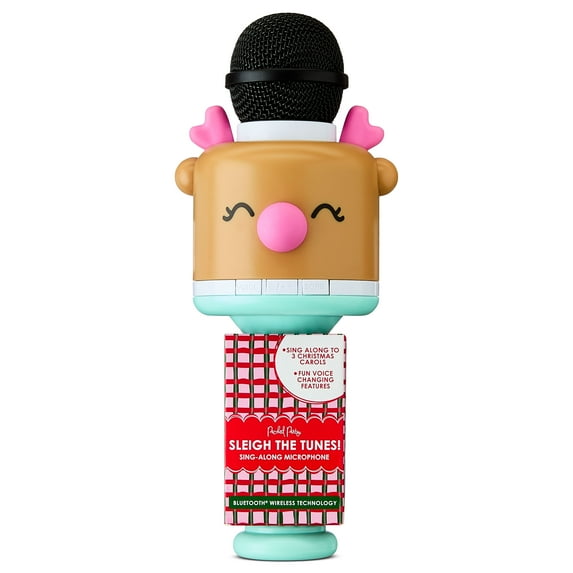 Packed Party "Reindeer" Holiday Bluetooth Karaoke Microphone with HD ...