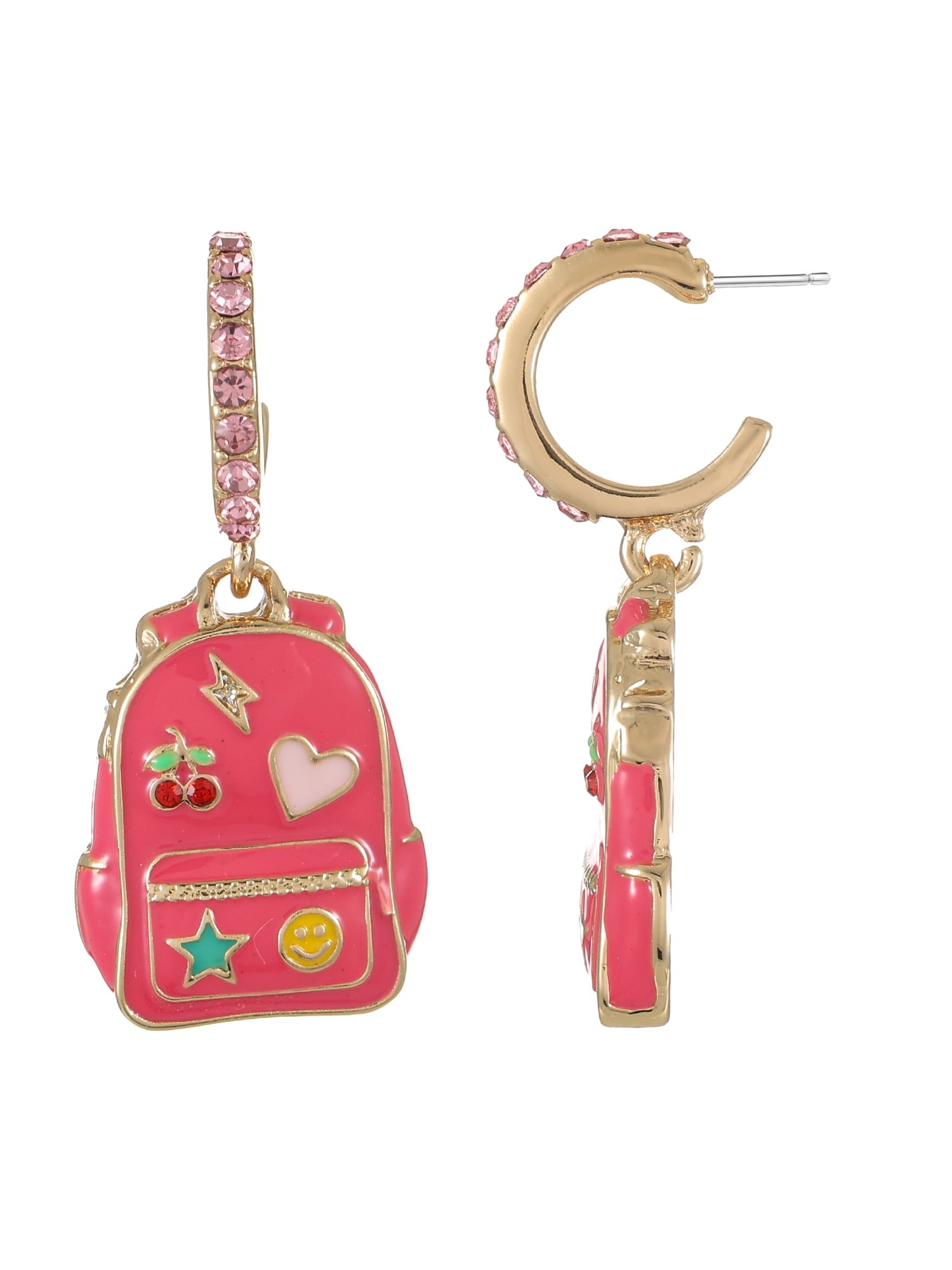 Packed Party Women's Pink Backpack Mini Hoop Dangling Earrings, 1 Pair ...