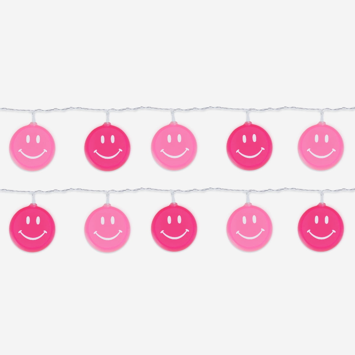 Packed Party Pink Smiley Face LED String Lights, with 10 LED lights ...