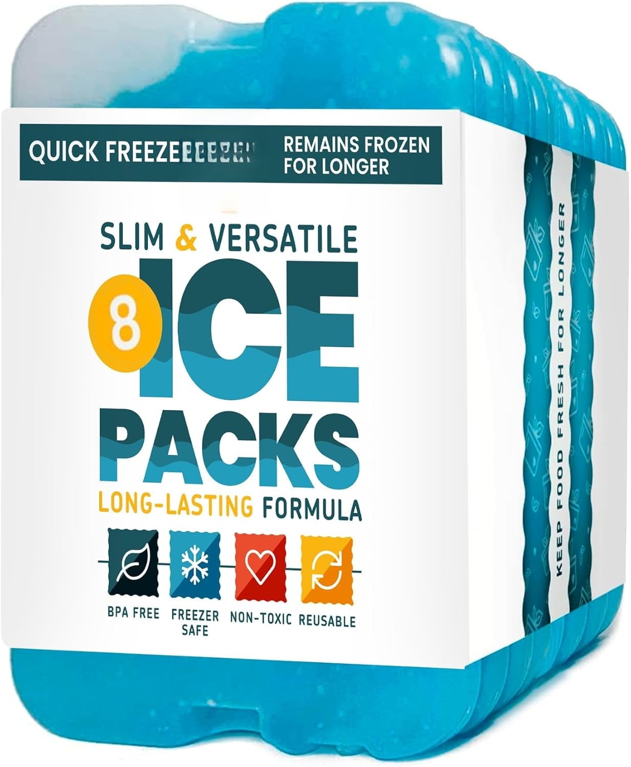 Packers Ice Packs for Lunch Boxes & Coolers - Freezer Packs - Original ...