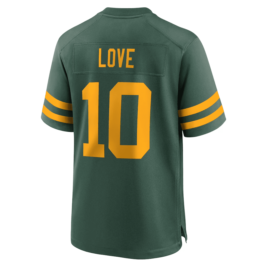 Packers Youth Home Limited Jordan Love#10 Fans short sleeve Game Jersey ...