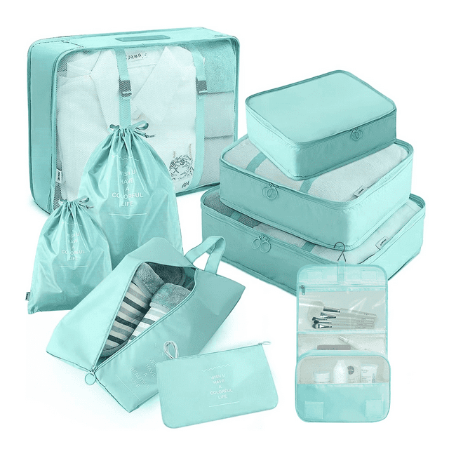 Packing Cubes 9 Set, Travel Packing Organizers for Suitcase Set Luggage ...