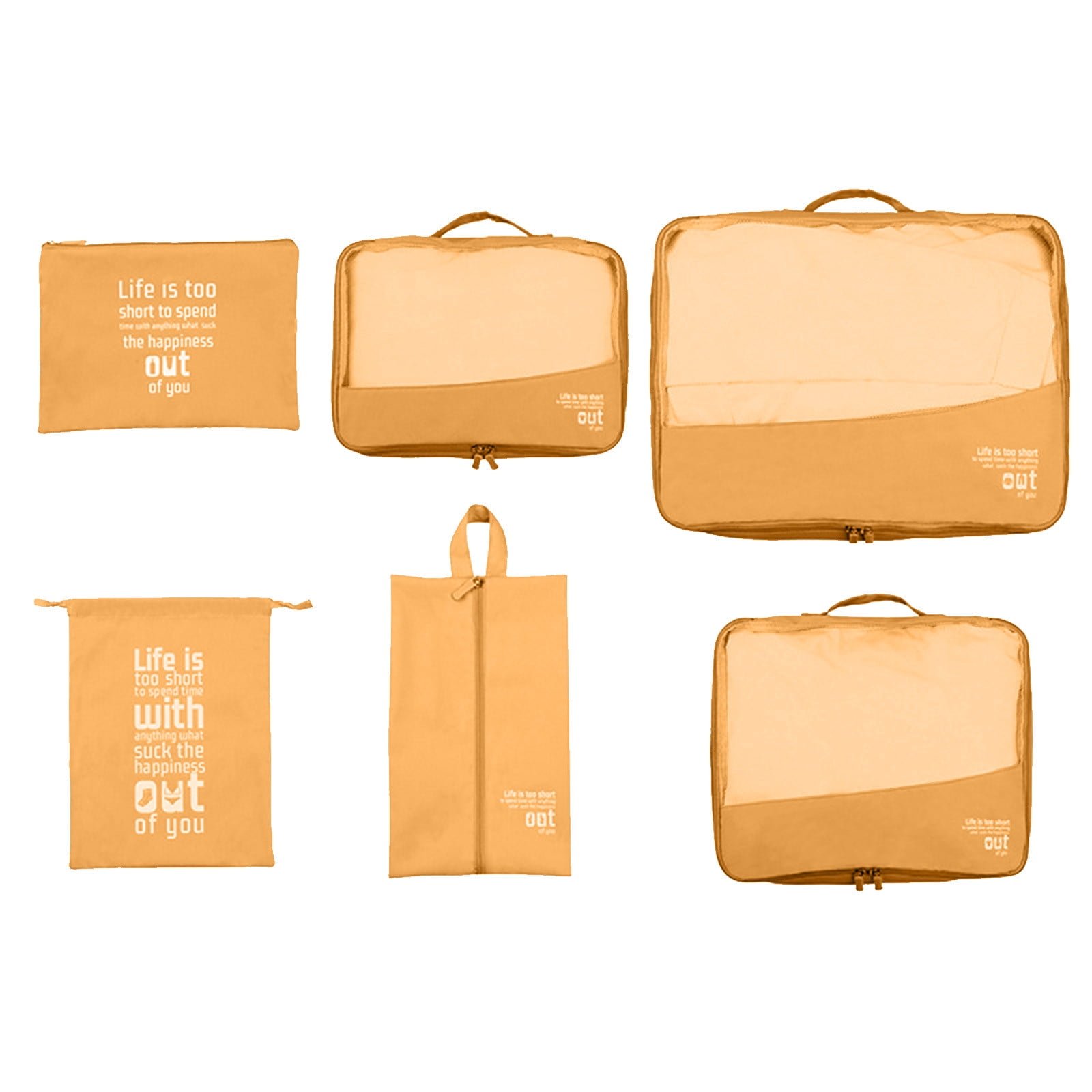 Packing Cubes For Travel, 6 Set Luggage Organizers With Shoe Bag ...