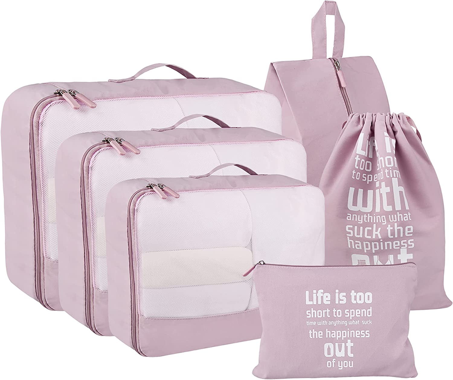 Packing Cubes Set, 6 Pcs Travel Packing Organizers for Suitcases, Large ...