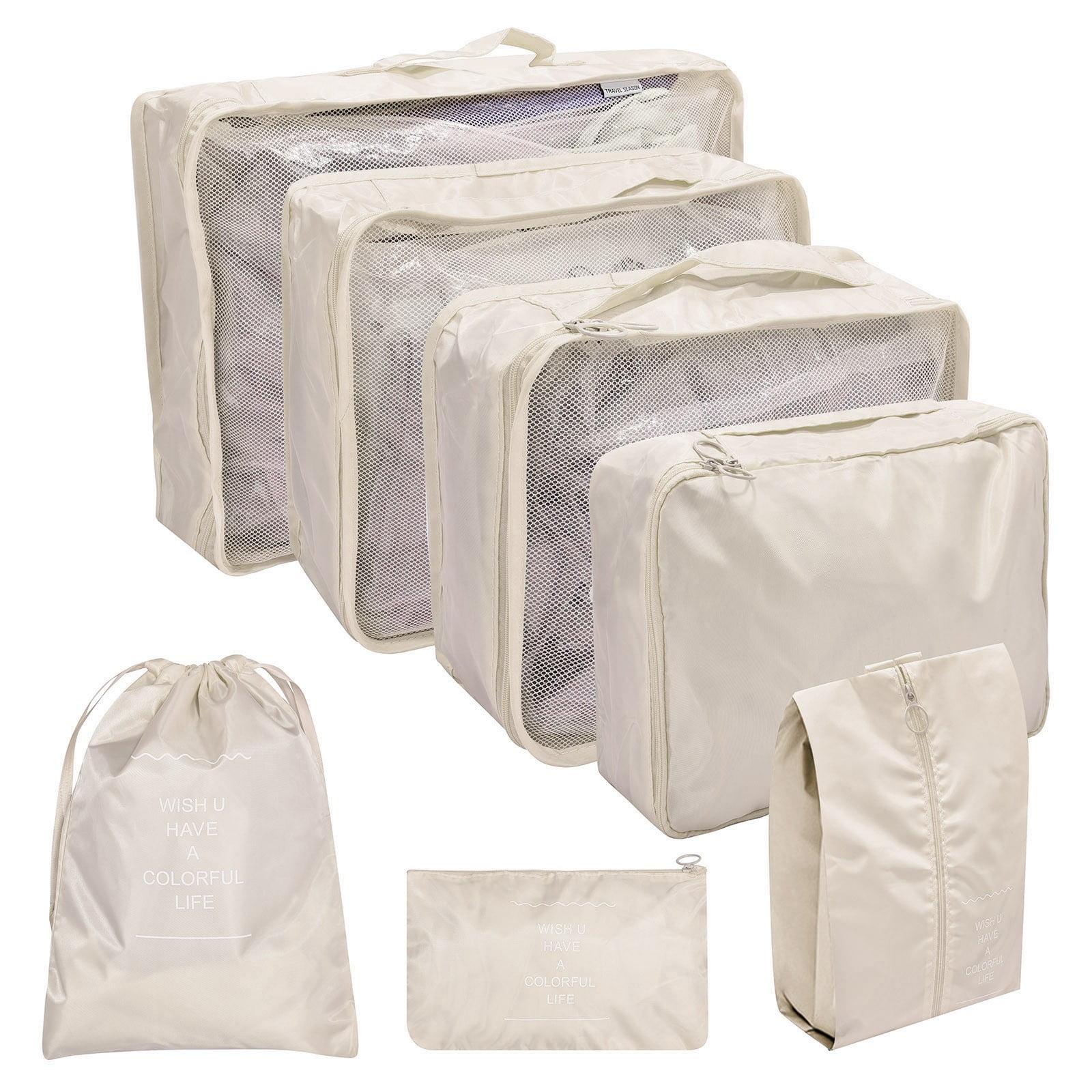 Packing Cubes For Travel 7Pcs Travel Cubes Set Foldable Suitcase ...