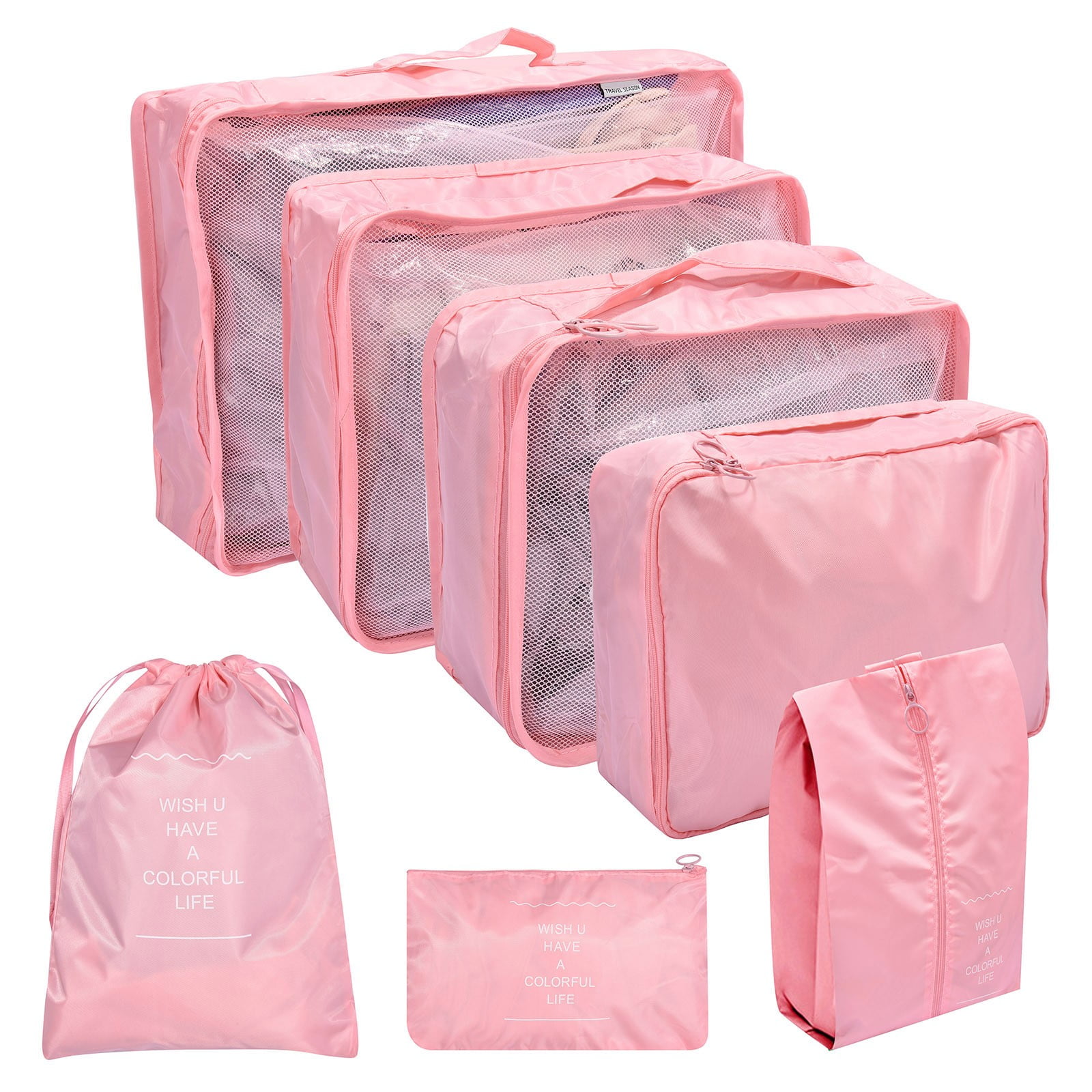 Packing Cubes For Travel 7Pcs Travel Cubes Set Foldable Suitcase ...