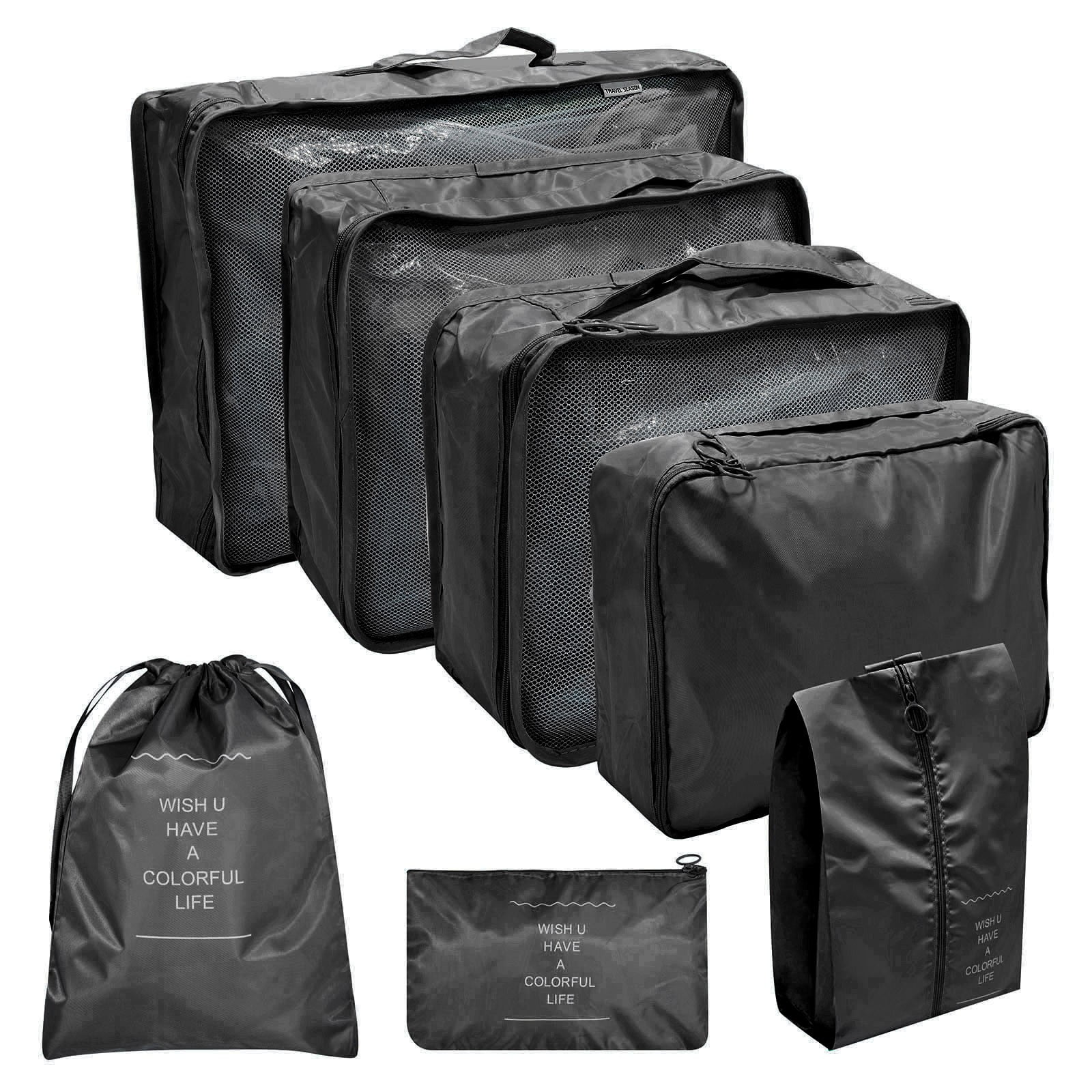 Packing Cubes For Travel 7Pcs Travel Cubes Set Foldable Suitcase ...