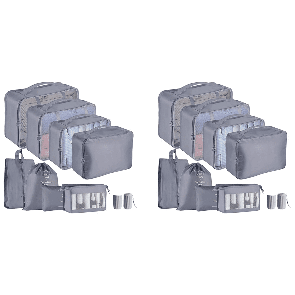 Packing Cubes for Suitcase,18 PCS Suitcase Organizer Bags Set Luggage ...