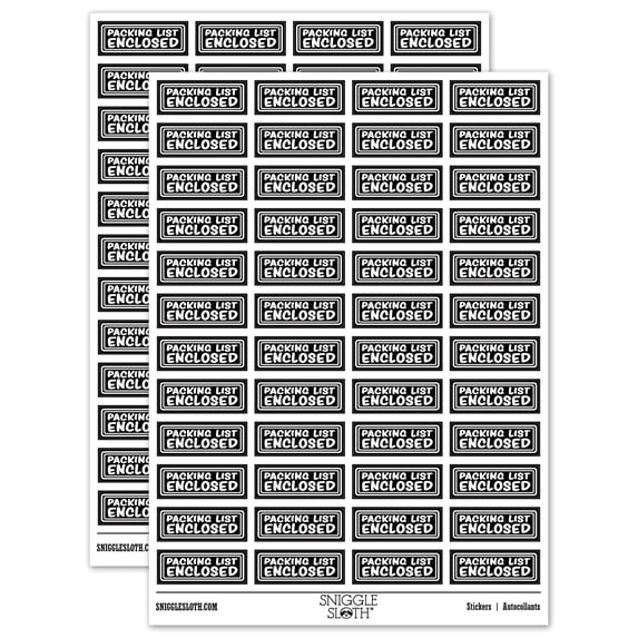 Packing List Enclosed Double Border Sticker Set - Black - Matte Finish ...