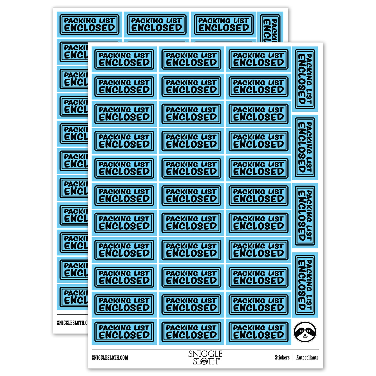 Packing List Enclosed Double Border Sticker Set - Light Blue - Gloss ...