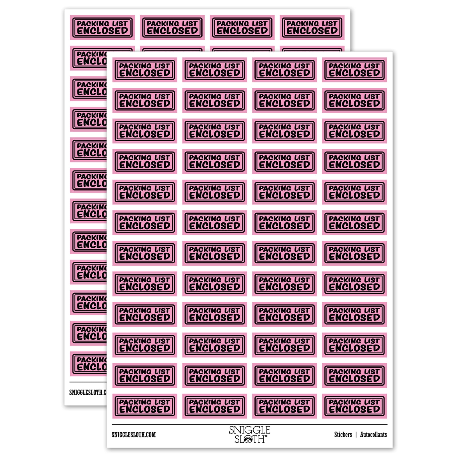 Packing List Enclosed Double Border Sticker Set - Light Pink - Gloss ...