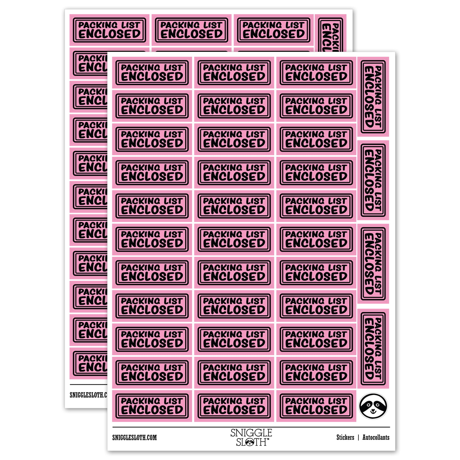Packing List Enclosed Double Border Sticker Set - Light Pink - Matte ...