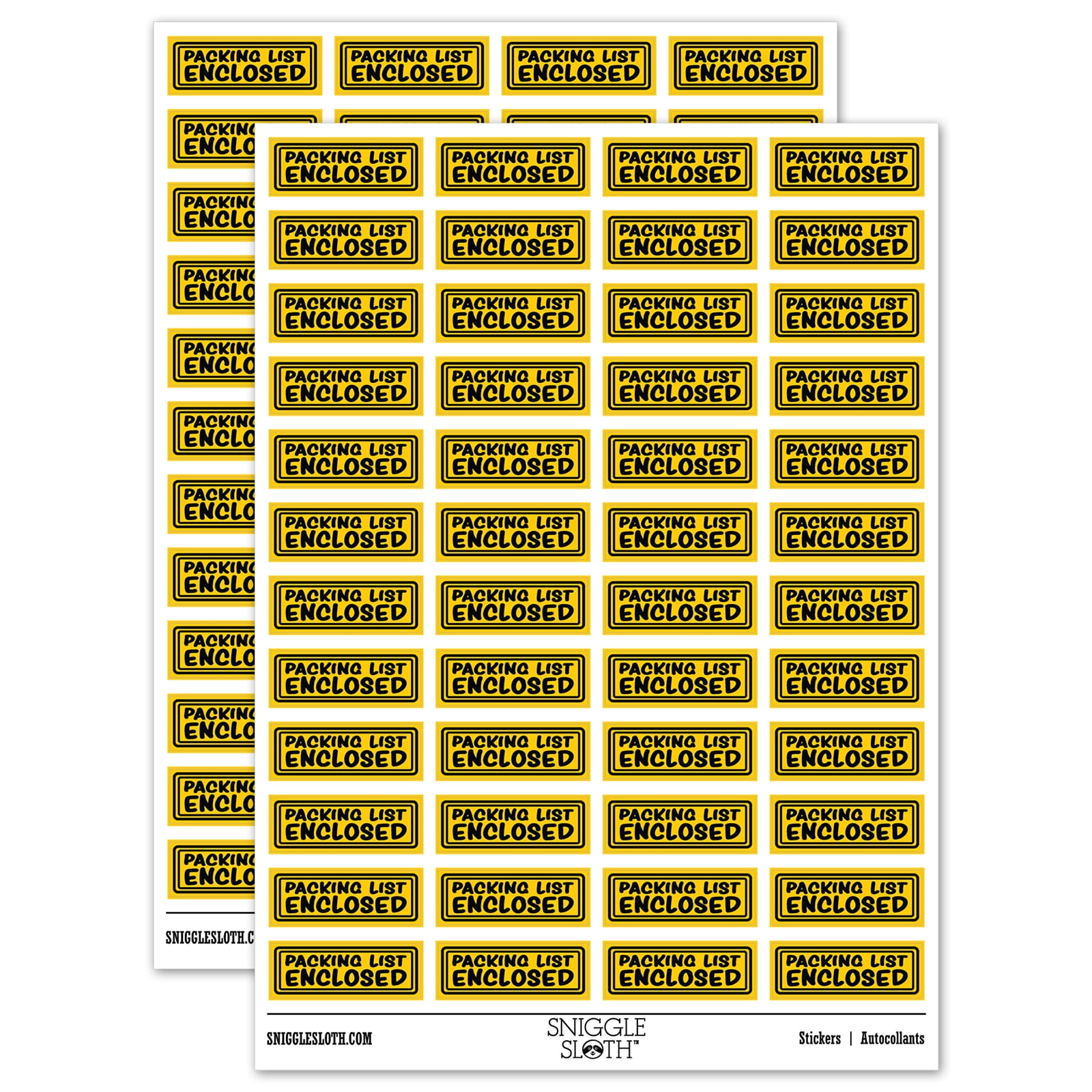 Packing List Enclosed Double Border Sticker Set - Yellow - Matte Finish ...