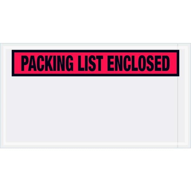 Packing List Enclosed Panel Face Envelopes - Red - 5.5 x 10 in. - 1000 ...