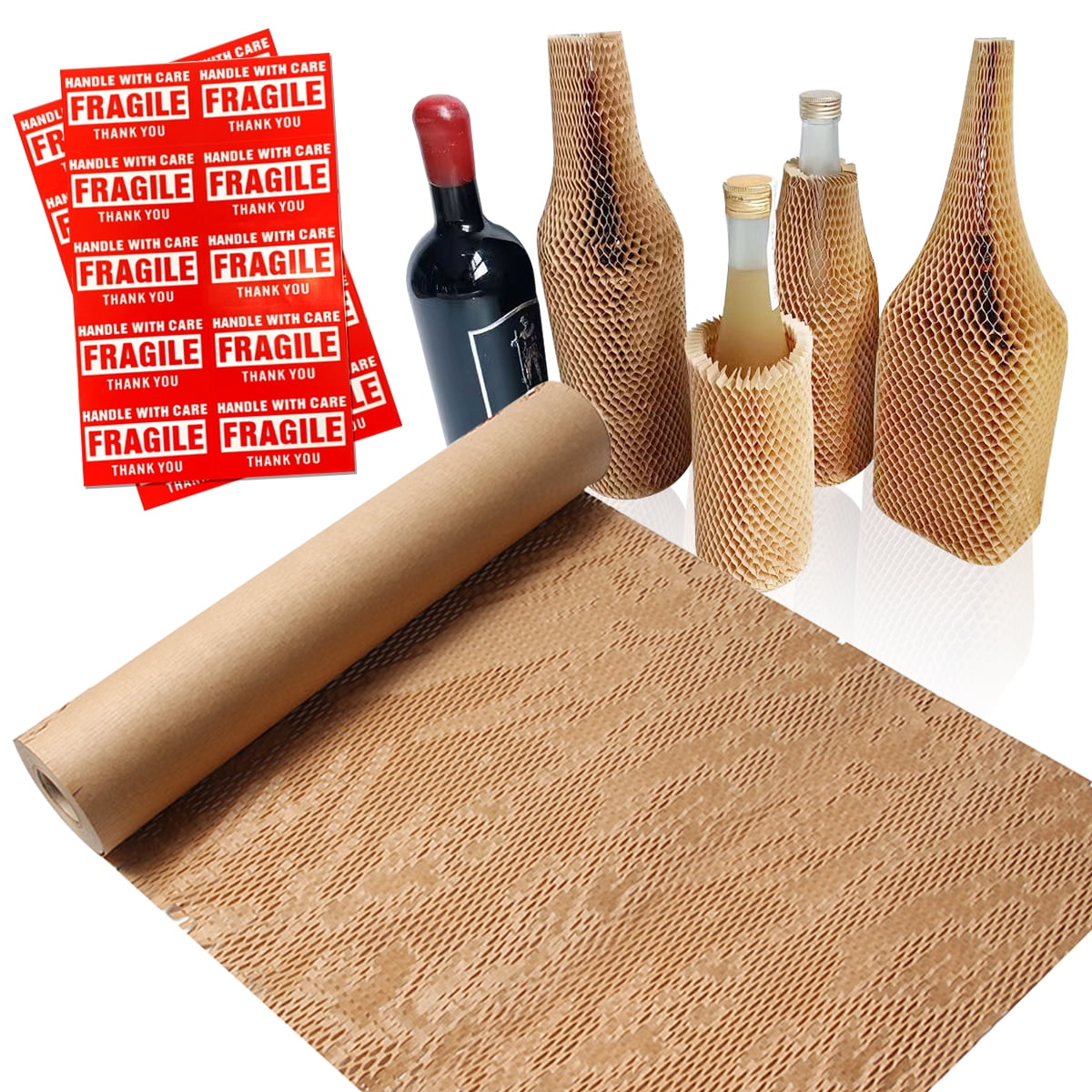 Packing Paper Wrap Honeycomb Cushioning Wrap Roll with 20 Fragile ...