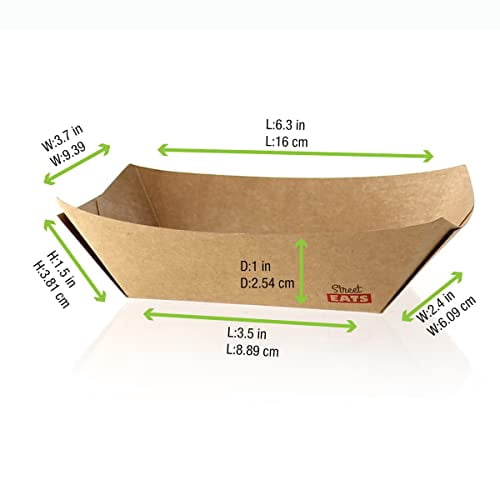 PacknWood ‎ 210BQKEAT3 - Kraft Paper Food - Paper Food Boat - Food ...