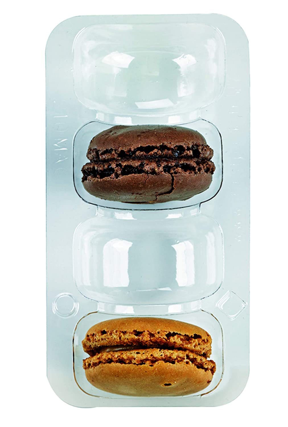 PacknWood Clear Plastic Macaron Insert with Clip Closure, Holds 4 ...