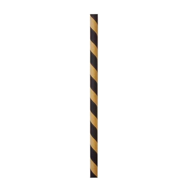 Packnwood 8NPCHP21KB 8.3 in. Gold & Black Striped Paper Straws - 600 ...