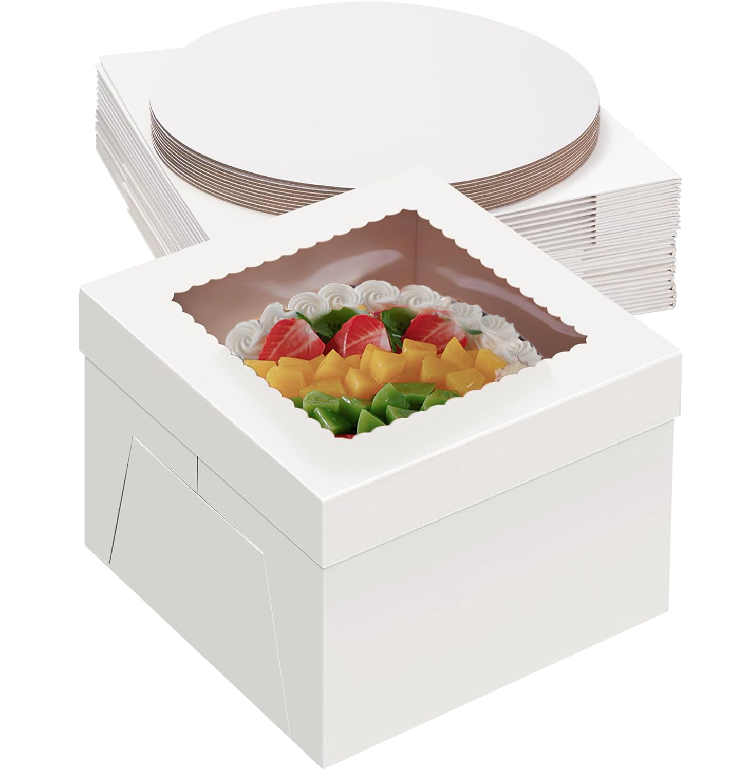 Packpal 40Pack 12 Inch Cake Boxes With Cake (20 boxes & 20 boards ...
