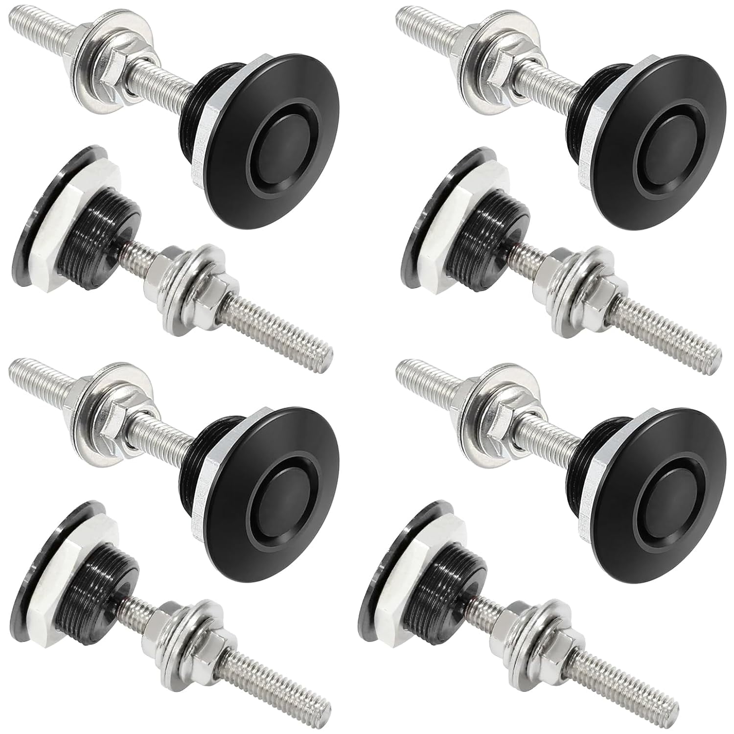 Packs of 8 Universal Aluminum Vehicle Hood Pins-Quick Release Lock ...