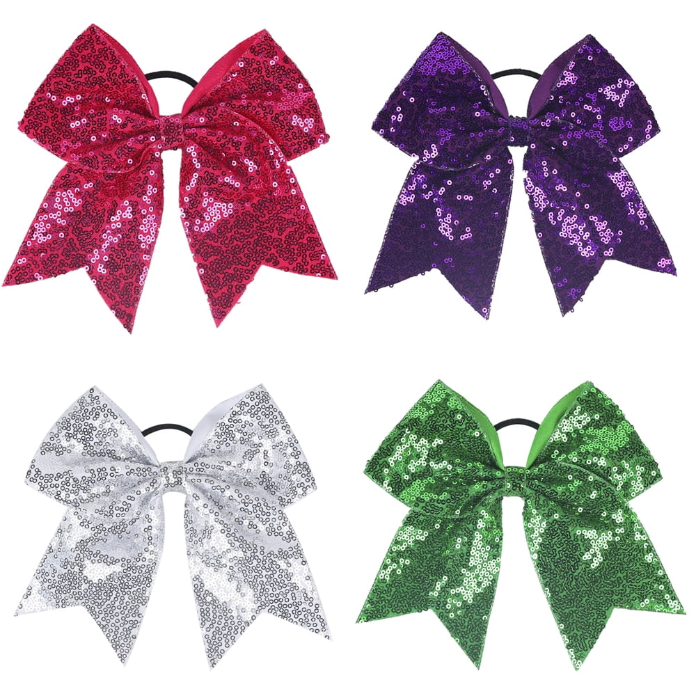 Packs Bow Cheer Hair Bows Hair Bows with Ponytail Holder for Teen Girls ...