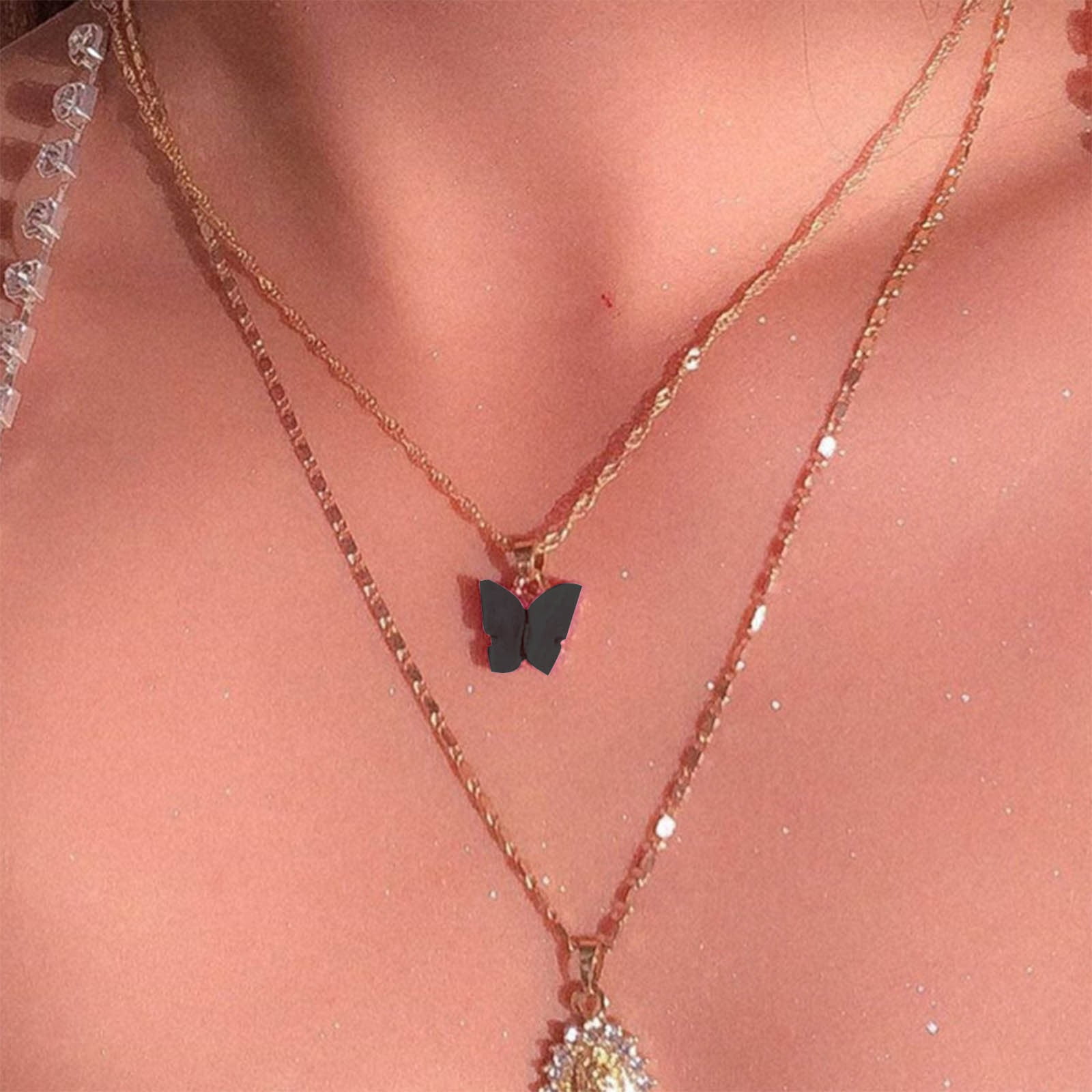 Packs of Necklaces Rose Statement Necklace A Heart Necklace Pendant for ...