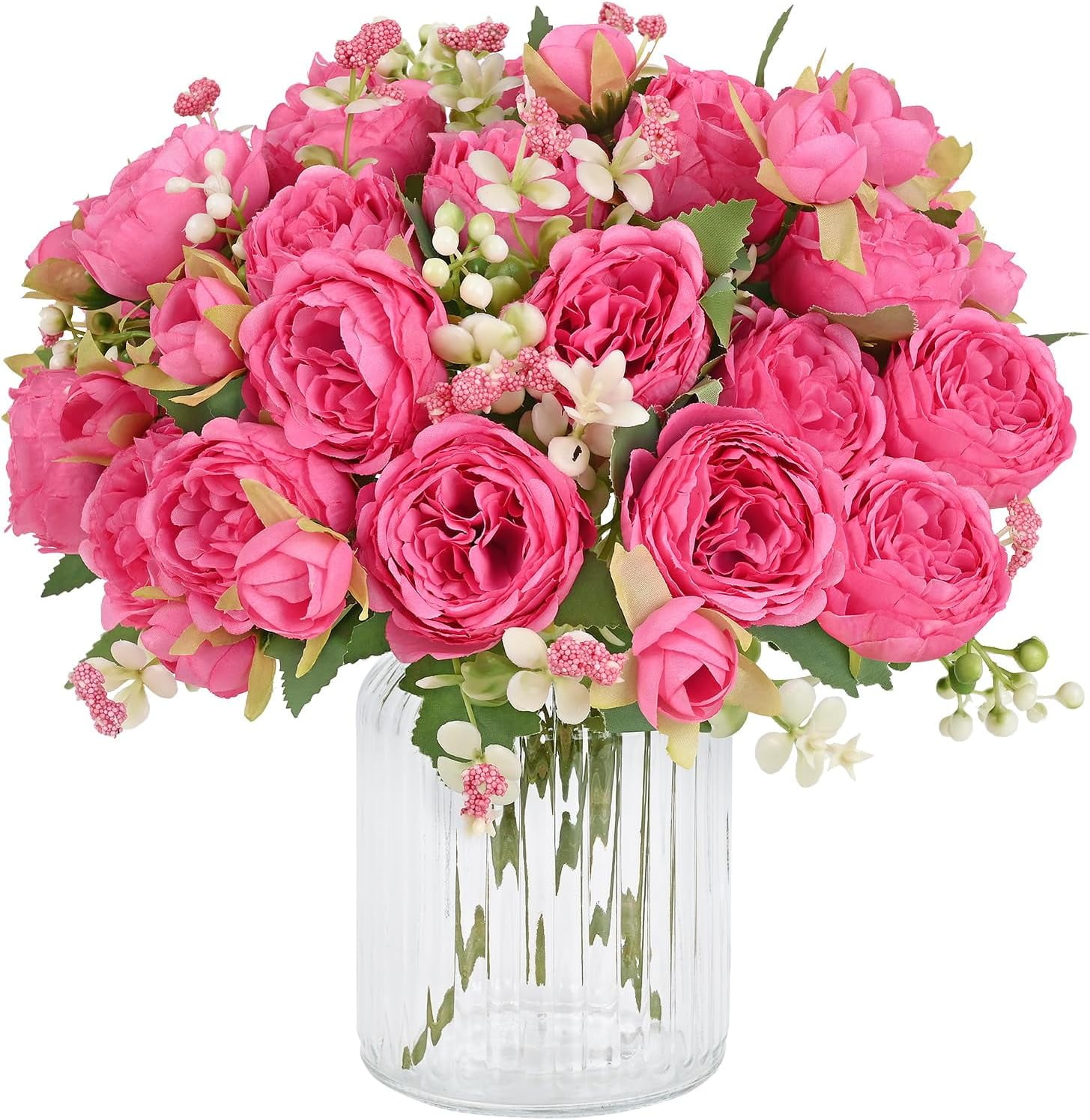 Packs Rose Red Peonies Artificial Flowers Packs Dark Pink Peonies ...