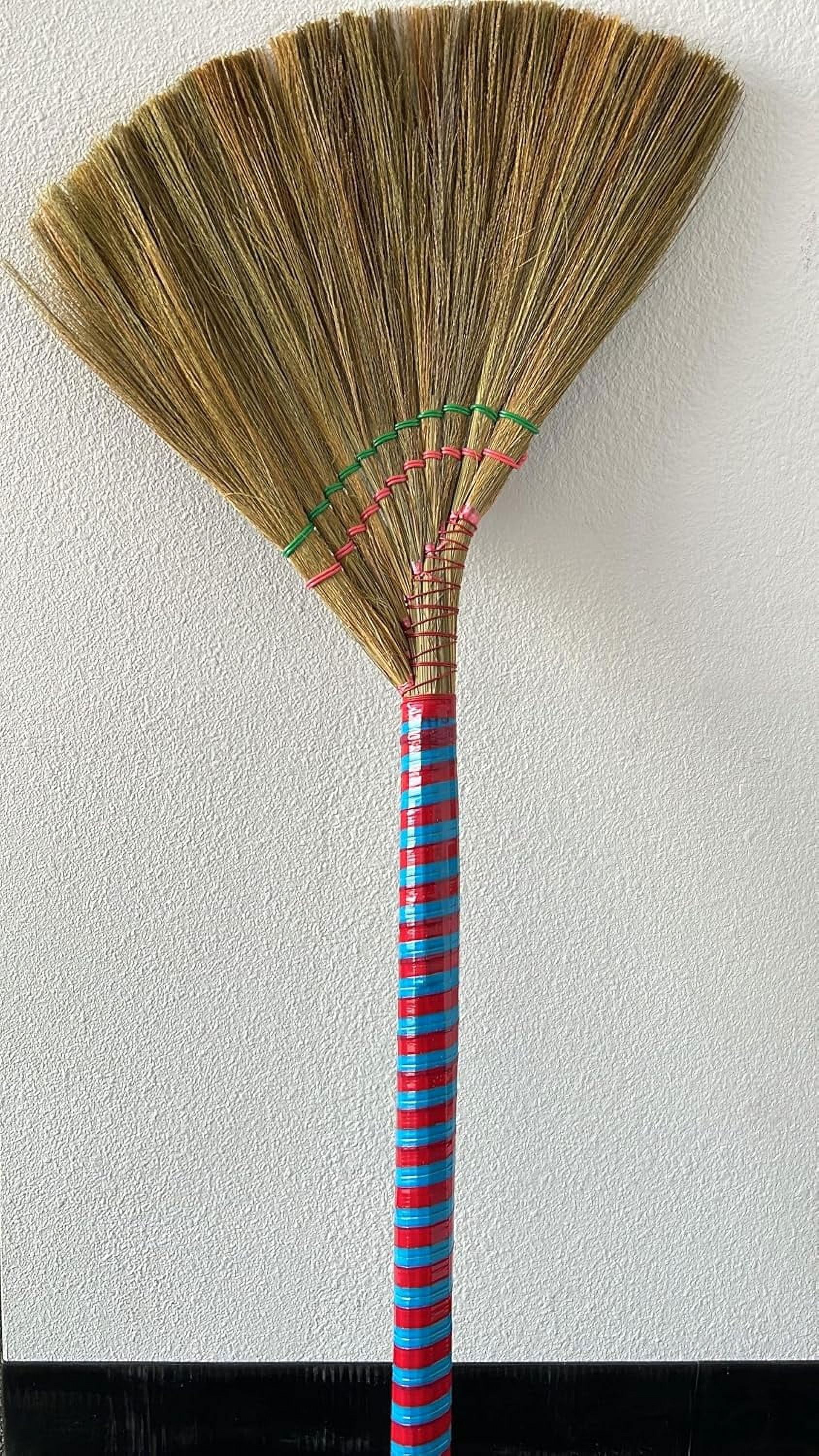 Packs) Straw Brooms - 40" Indoor Brooms with Natural Bristles for ...