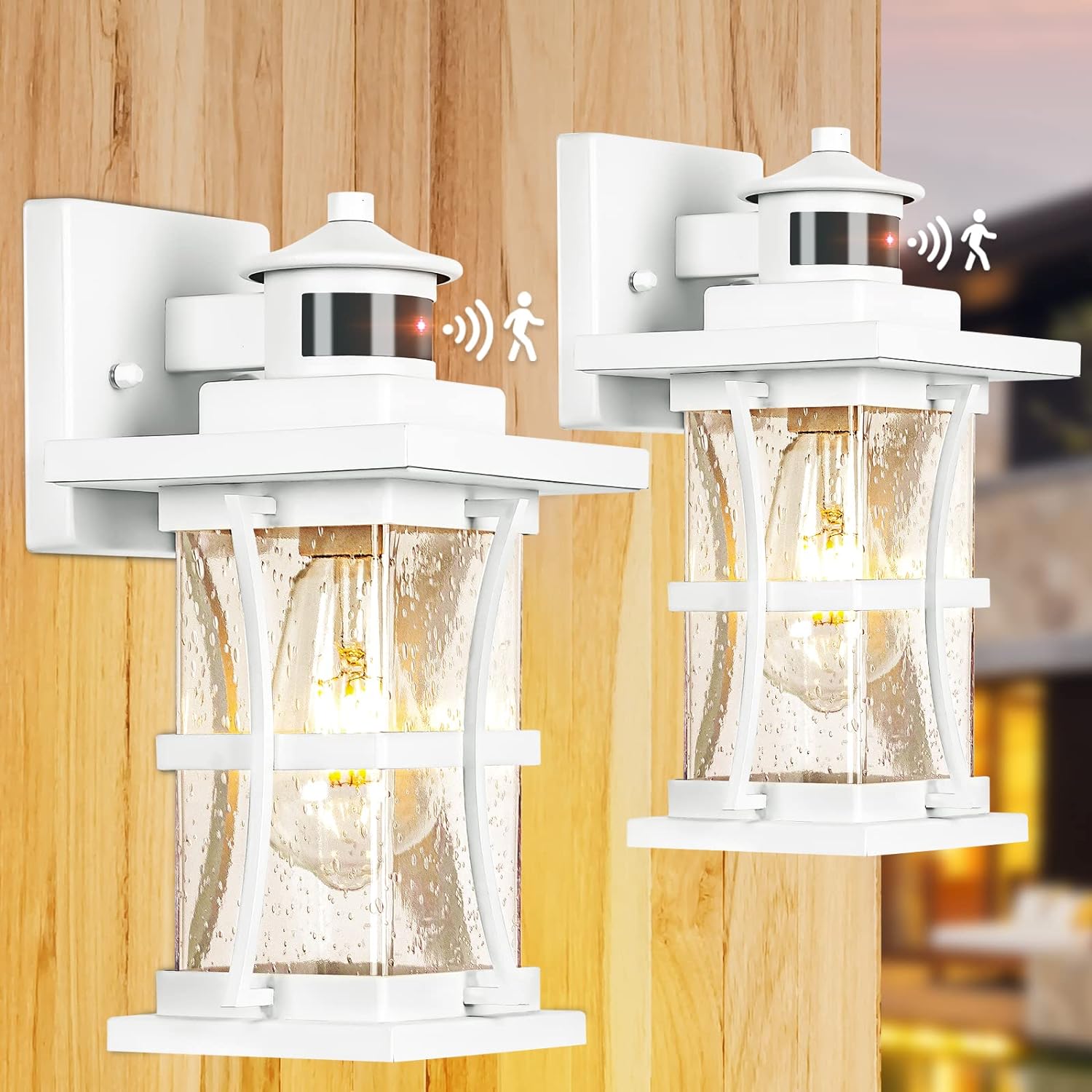 Packs White Motion Sensor Outdoor Lights - Advanced Dusk to Dawn ...