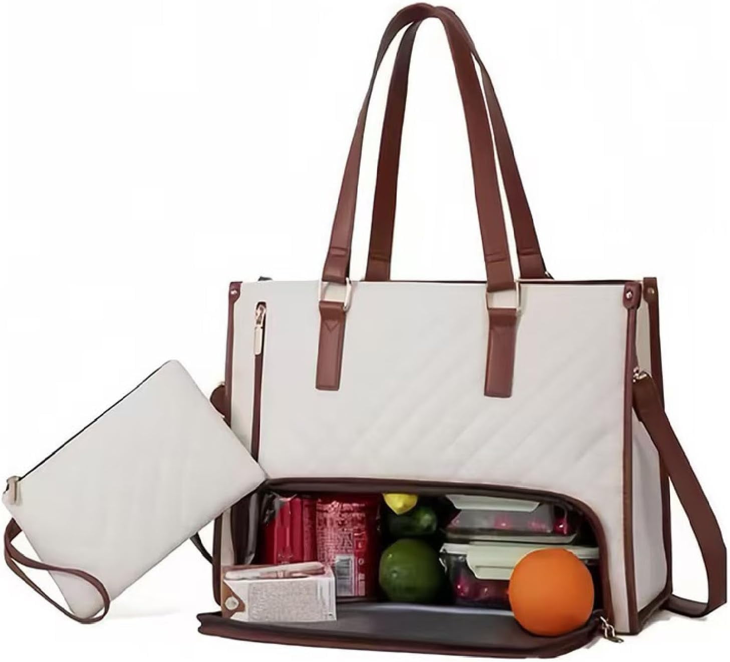 Packum 3-in-1 Tote Bag, Laptop Work Tote with Insulated Lunch ...