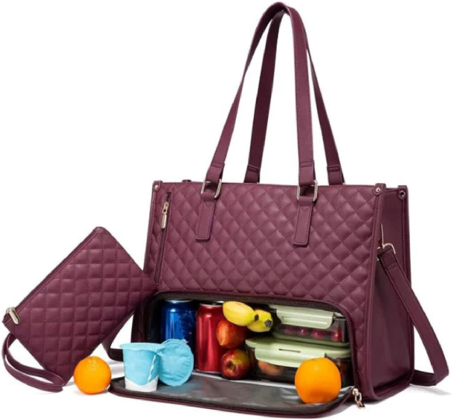 Packum 3-in-1 Tote Bag, Laptop Work Tote with Insulated Lunch ...
