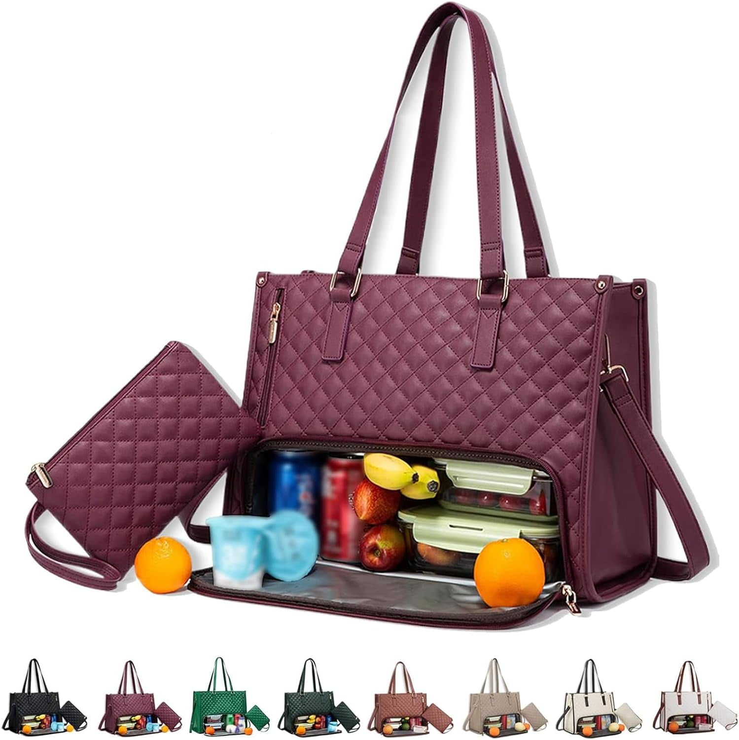 Packuum 3 in 1 Tote Bag, Packuum Tote Bag with Lunch Compartment, 15.6 ...